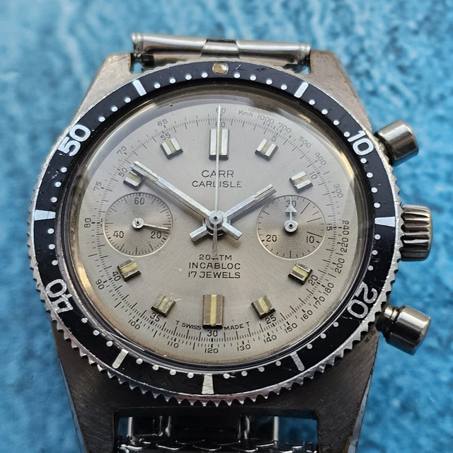 VINTAGE CARR CARLISLE Diver's Chronograph Hand-Winding Men's Watch ...