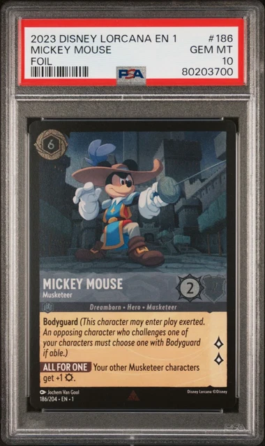 2023 DISNEY LORCANA-THE First Chapter-Mickey Mouse-Musketeer Foil PSA ...