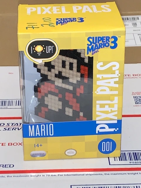 SUPER MARIO BROS Pixel Art Mario Figure And Game Cartridge Case Stand ...