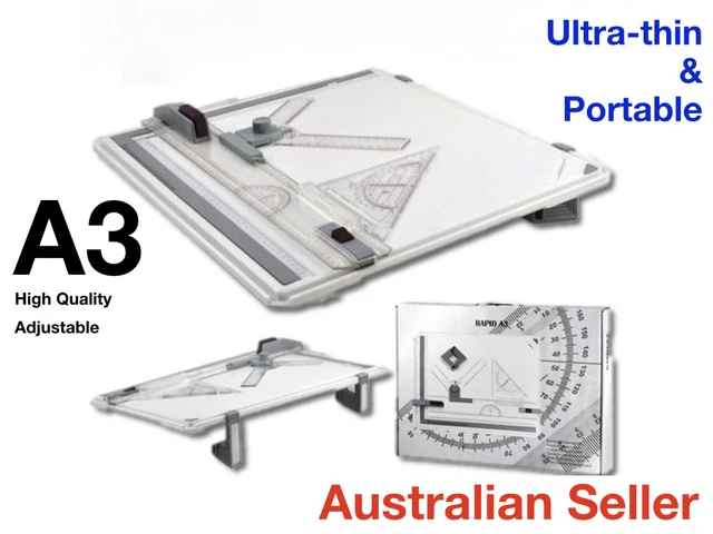A3 DRAWING BOARD Portable Drafting Kit Head Tilters Set Square Table ...