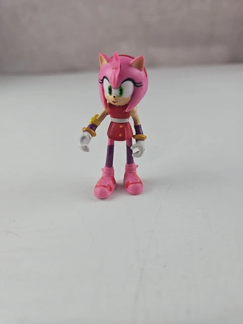 3& 8CM AMY ROSE! SONIC BOOM FIGURE TOY TOMY SEGA JOINTED HEDGEHOG £20. ...