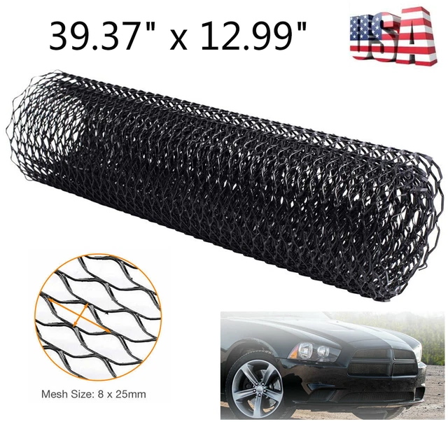40&X13& UNIVERSAL BLACK Car Grille Mesh Net Sheet Aluminum Auto Grill ...
