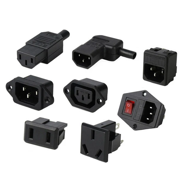 IEC MAINS POWER Plug / Socket Inlet Outlet Cable Connectors C01,02,03 ...