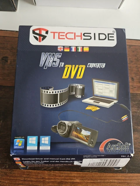 TECHSIDE VHS ANALOG Digital Converter Voll Mac/PC 2023 Goldkontakte ...