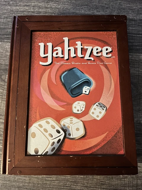 YAHTZEE VINTAGE GAME Collection Wooden Book Shelf Box Edition Complete ...