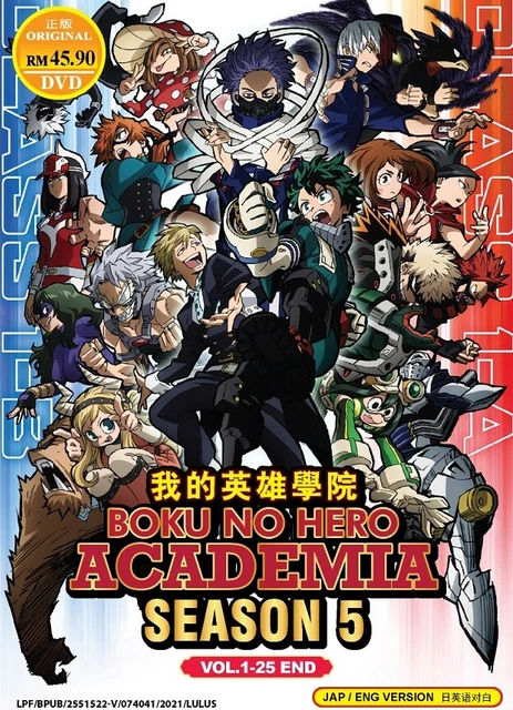 DVD ANIME BOKU No Hero Academia Complete Season 5 Series (1-25 End ...