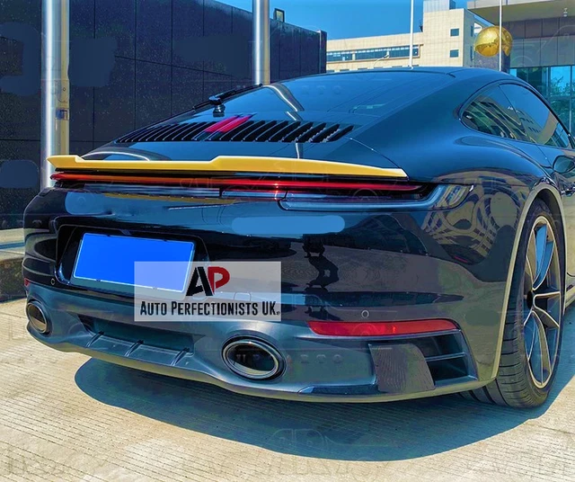 PORSCHE 911 CARRERA 992 Gloss Black Rear Boot Lip Spoiler Wing Body Kit ...