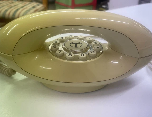 RETRO VINTAGE 70S 80s Genie push-button cream ATC telephone WORKING £16 ...
