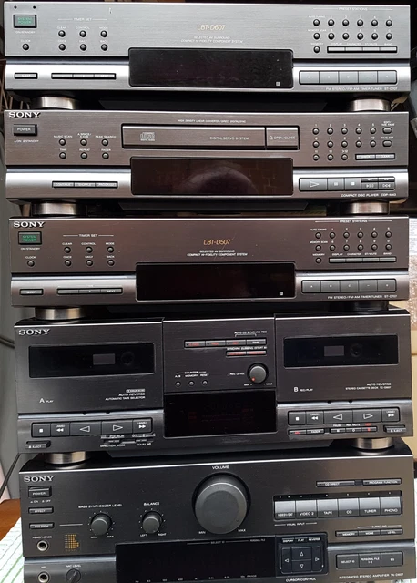 SONY HIFI SYSTEM D607, tuner LBT-D507, amplificateur TA-D607, bande TC ...