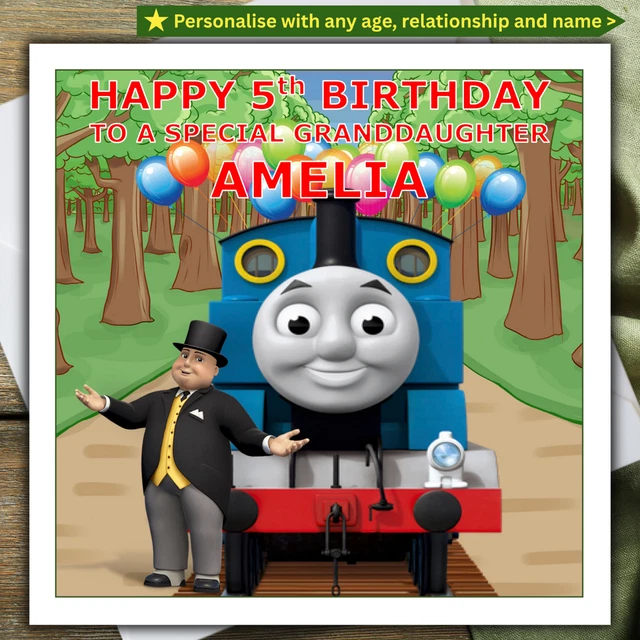 THOMAS TANK ENGINE BIRTHDAY CARD personalised AGE RELATIONSHIP NAME £3. ...
