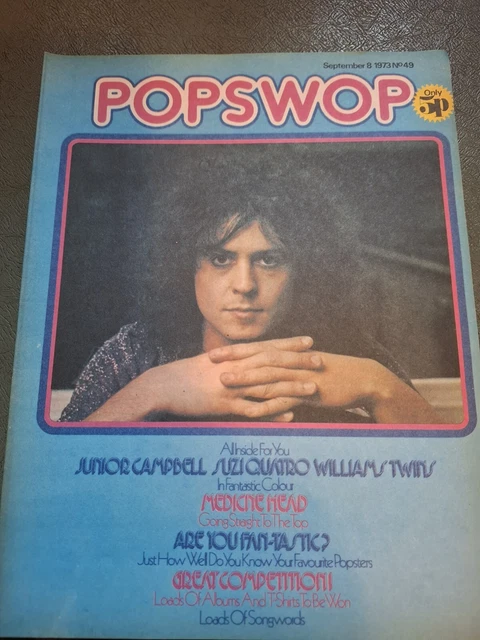 VINTAGE POPSWOP MAGAZINE 8th SEPTEMBER 1973 Bolan Suzi Quatro Medicine ...