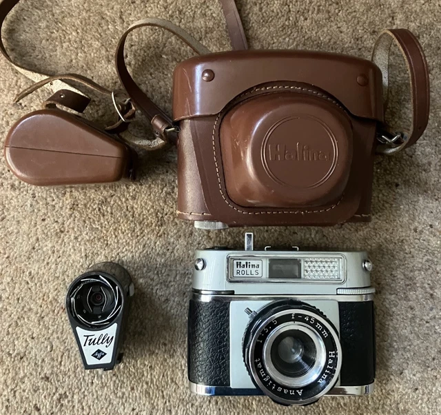 VINTAGE HALINA ROLLS 45 Mm Film Camera With Lens F/1:3.5 Camera+Case ...