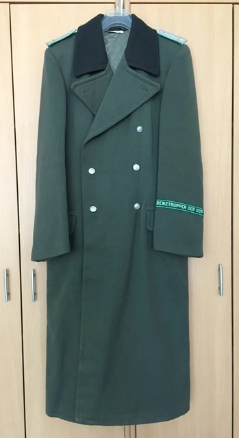 DDR NVA GRENZTRUPPEN Unterleutnant Winter-Mantel schwarzer Kragen ...