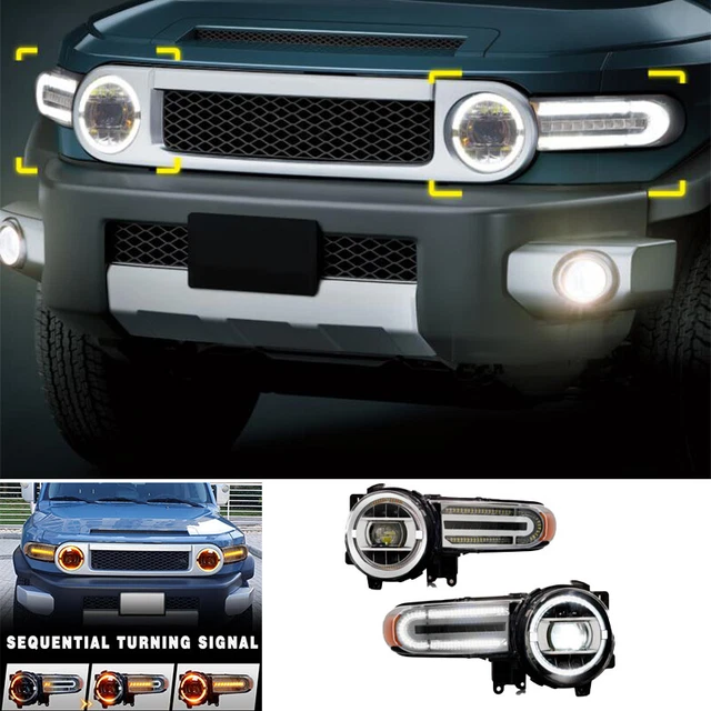 FULL LED HEADLIGHTS Assembly for Toyota FJ Cruiser 2007-2020 DRL ...