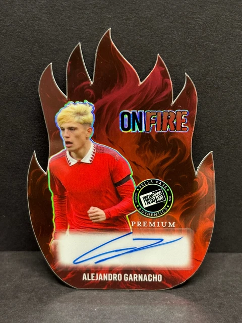 2024 LEAF ON Fire Die Cut ALEJANDRO GARNACHO Premier League Soccer AUTO ...