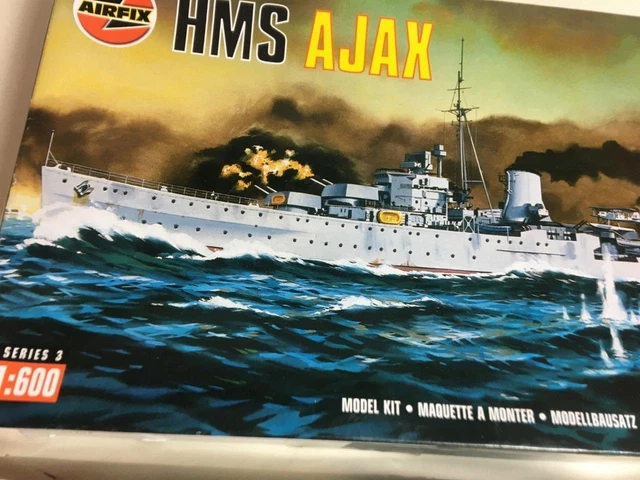 1/600 HMS AJAX Airfix 1:600 Boat Ship model kit all complete on the ...