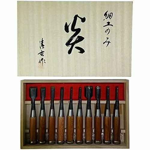 JAPANESE CHISEL NOMI Carpentry Tool SET of 10 Japan Brand $297.04 ...