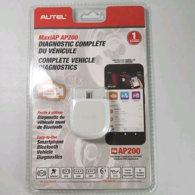 AUTEL MAXIAP AP200 Bluetooth OBD2 Scanner Full System Car Diagnostic ...