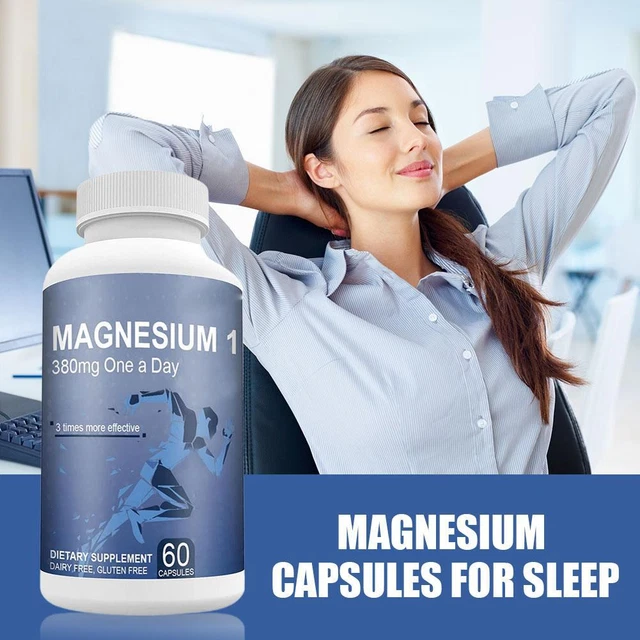MAGNESIUM GLYCINATE 60 Capsules For Sleep Stress Relief Support Bone ...