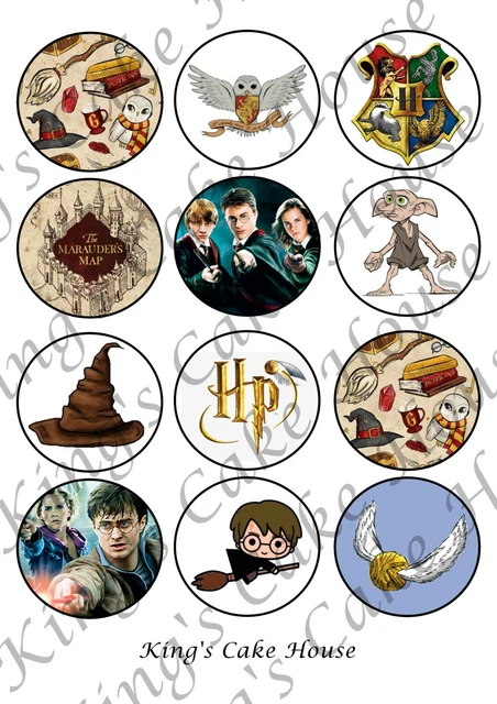 HARRY POTTER HP edible icing sheet cupcake topper, birthday cake topper ...