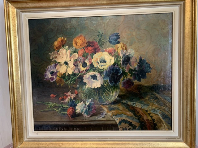 TABLEAU ANCIEN HUILE sur toile nature morte au bouquet de Pierre GARNIER EUR 50,00 - PicClick FR