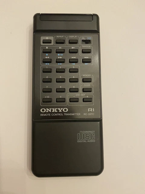 ONKYO REMOTE CONTROL Transmitter RI RC-227C RC227C 6CD Carousel Remote ...