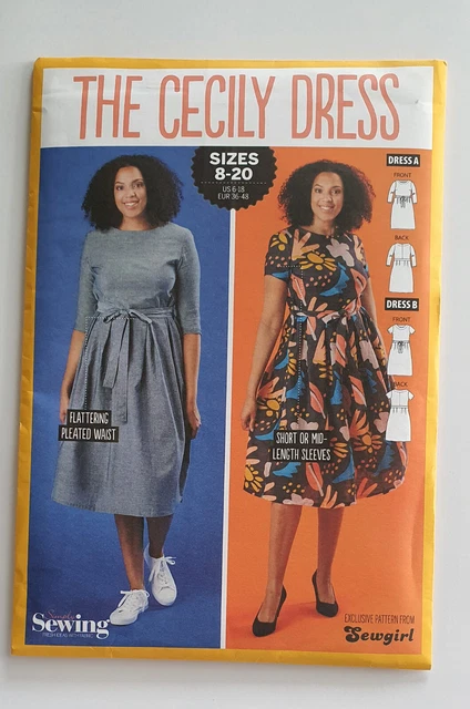 THE CECILY DRESS Sewing Pattern from Simply Sewing Magazine Size 8 - 20 ...