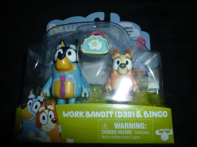 BLUEY WORK BANDIT Dad And Bingo Figerines Brand New Sealed $20.00 ...