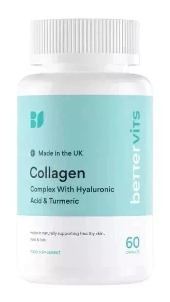 BETTERVITS COLLAGEN COMPLEX Hyaluronic Acid Turmeric 60 capsules £16.15 ...