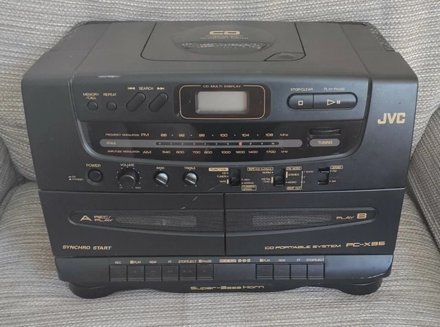 FAULTY JVC PC-X95 Super-Bass Horn Dual Cassette Deck CD-Playing AM/FM ...