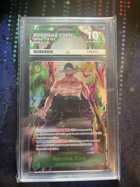 ACE 10 RORONOA Zoro OP06-118 Sec Alt Art Wings of the Captain One Piece ...