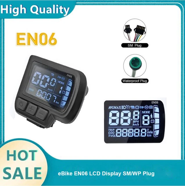 ELECTRIC BICYCLE LCD EN06 Display 24V/36V/48V eBike Control Panel SM/WP ...