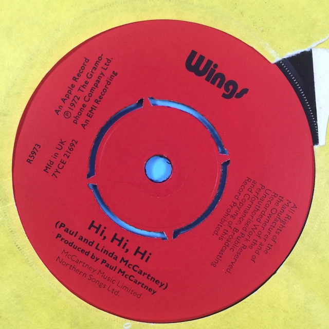 WINGS HI HI Hi C Moon 1972 7" Single Vinyl Record R5973 EUR 2,31 ...