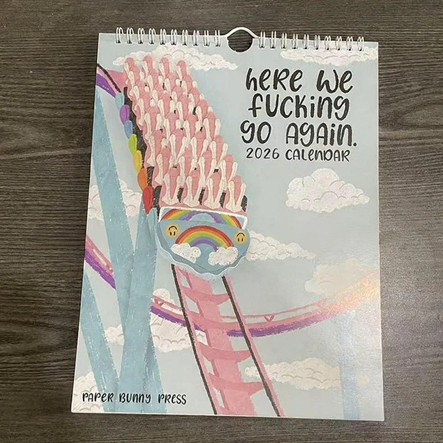 HERE WE GO Again 2026 Wall Calendar 2026 Funny Monthly Planner Calendar ...