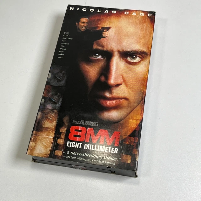 8MM EIGHT MILLIMETER VHS Classic Movie Film Cassette Tape Nicolas Cage ...