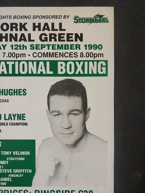 ORIGINAL ON SITE POSTER/HANDBILL. Mickey Hughes v Alfredo Layne.York ...