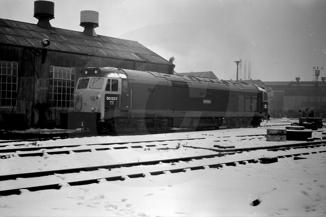 35MM B/W NEGATIVE: Class 50: 50037 Illustrious: Doncaster Works: 1979 £ ...