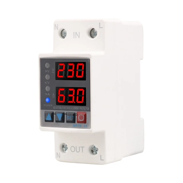 ADJUSTABLE VOLTAGE SURGE Protection Relay Over Under Current Meter 221 ...