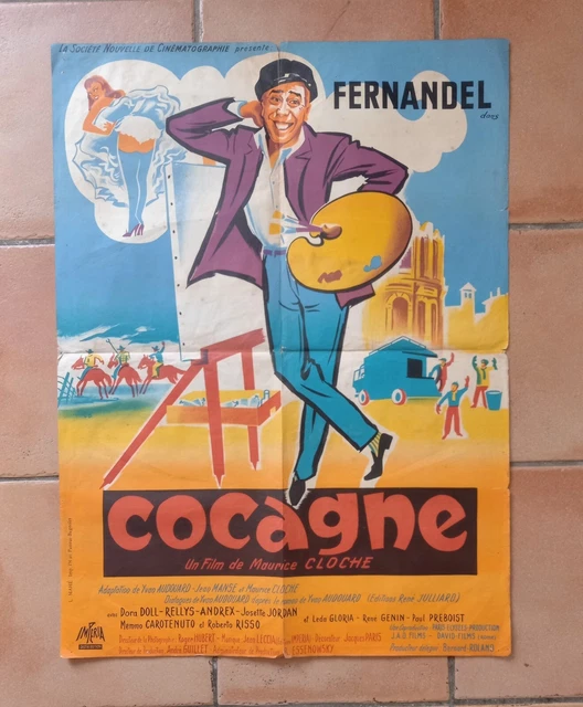 ANCIENNE AFFICHE DE cinéma pour le film Cocagne de Maurice Cloche avec Fernandel EUR 75,00 ...