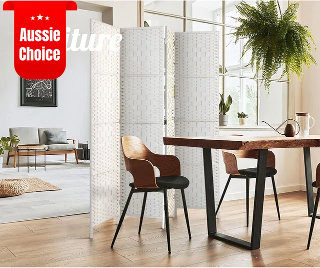 WHITE 4 PANEL Room Divider Privacy Screen Folding Portable Decorative ...