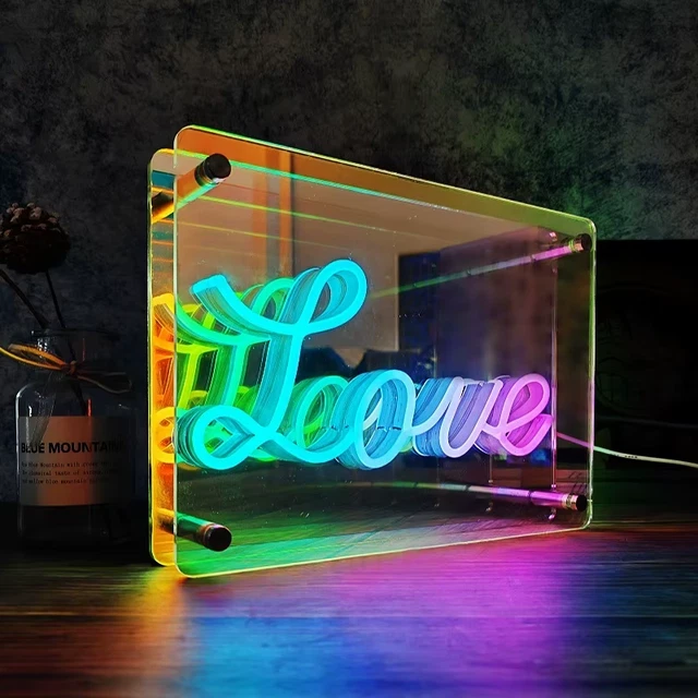 NEON SIGNS LIGHTS, 3D LED Table Lamp, Colorful Thousand Layer Mirror ...