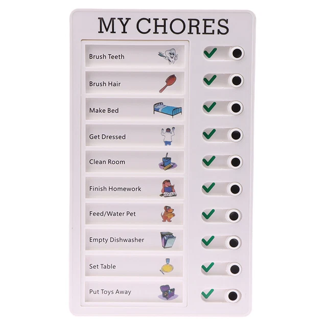 CHORE CHART STUDENT Message Checklist Children'S Self-Discipline Clock ...
