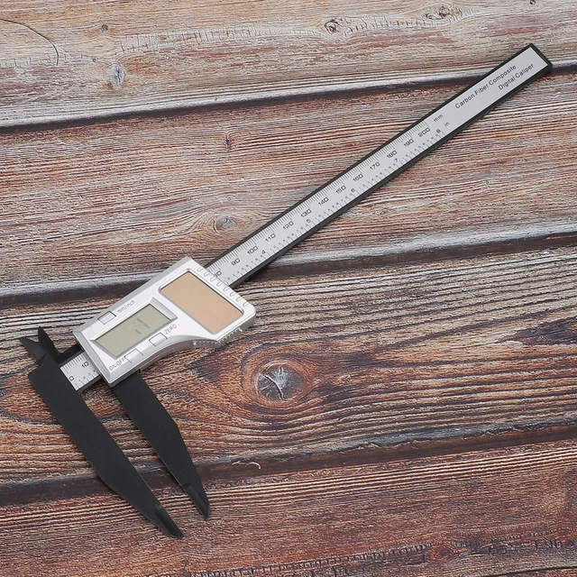200MM DIGITAL CALIPER Solar Power Carbon Fiber Ruler W/75mm Jaw Digital ...