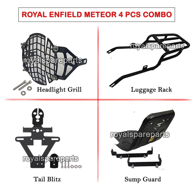 FIT FOR ROYAL Enfield Meteor 350 Headlight Grill, Rack, Tail Blitz ...
