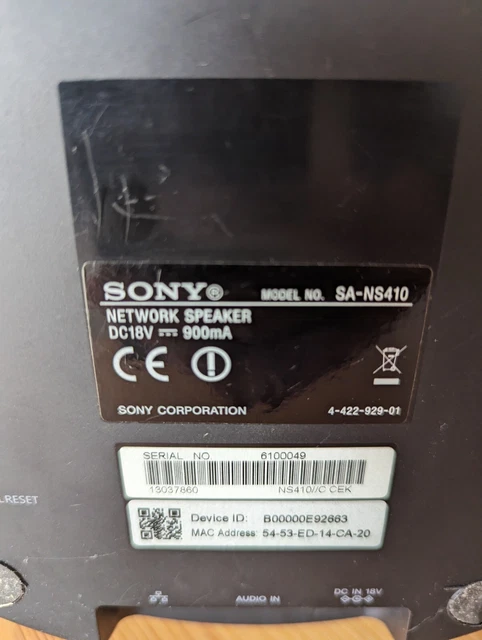 SONY SA-NS410 WIFI Speaker £15.00 - PicClick UK