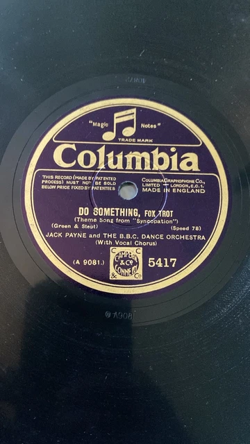 RARE 78RPM RECORD, E-, JACK PAYNE : Do Something , Columbia 5417 £20.00 ...