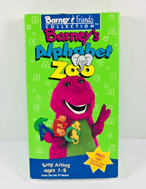 BARNEY'S ALPHABET ZOO (1994) VHS TAPE (SING ALONG VIDEO) w/ ABC GROWTH ...