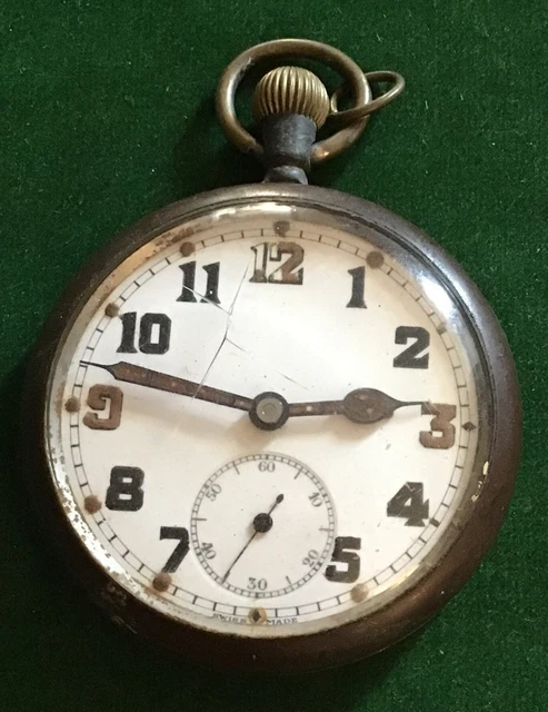 WW2 GERMAN MILITARY ? Pocket Watch Movement Kf262 15 Jewels Spares Or ...