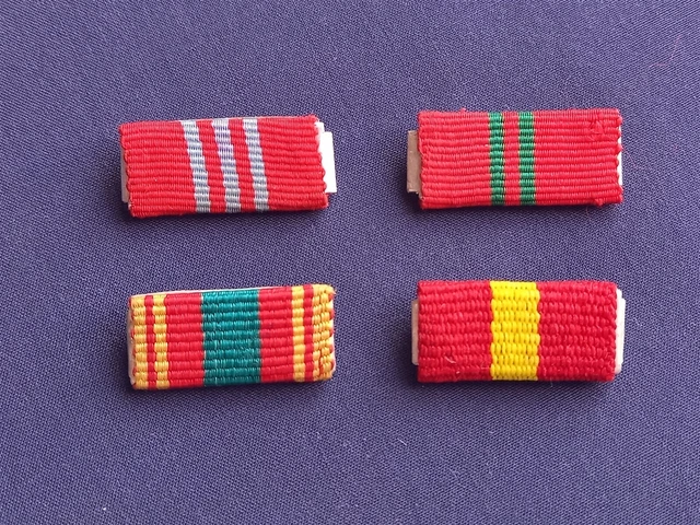 4 VIETNAM, VIETNAM WAR MEDAL RIBBON BARS COMBATANT / SOLDIER OF ...