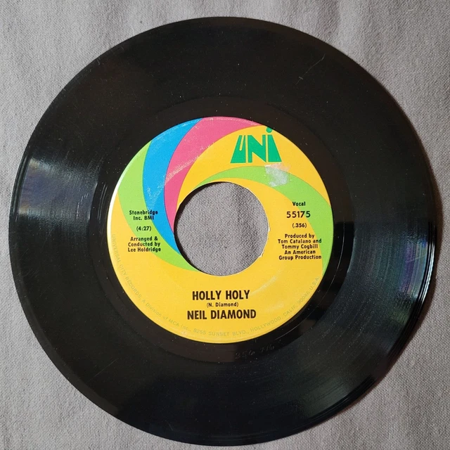 NEIL DIAMOND 45: Holly Holy/Hurtin You Don't Come Easy - Uni 55175 ...
